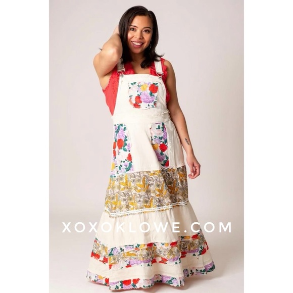 POL | Dresses | Pol Mixed Patchwork Denim Overall Maxi Dress Skirtall ...